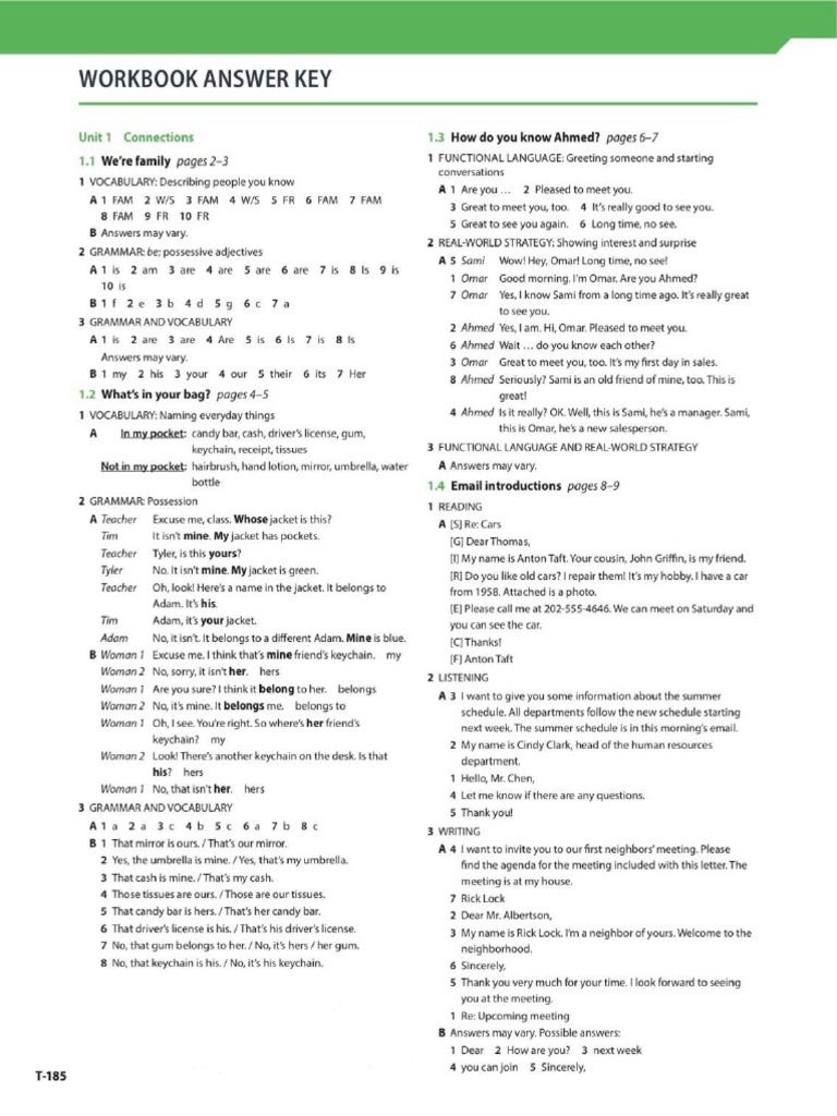 Answer WorkBook Evolve2 | PDF