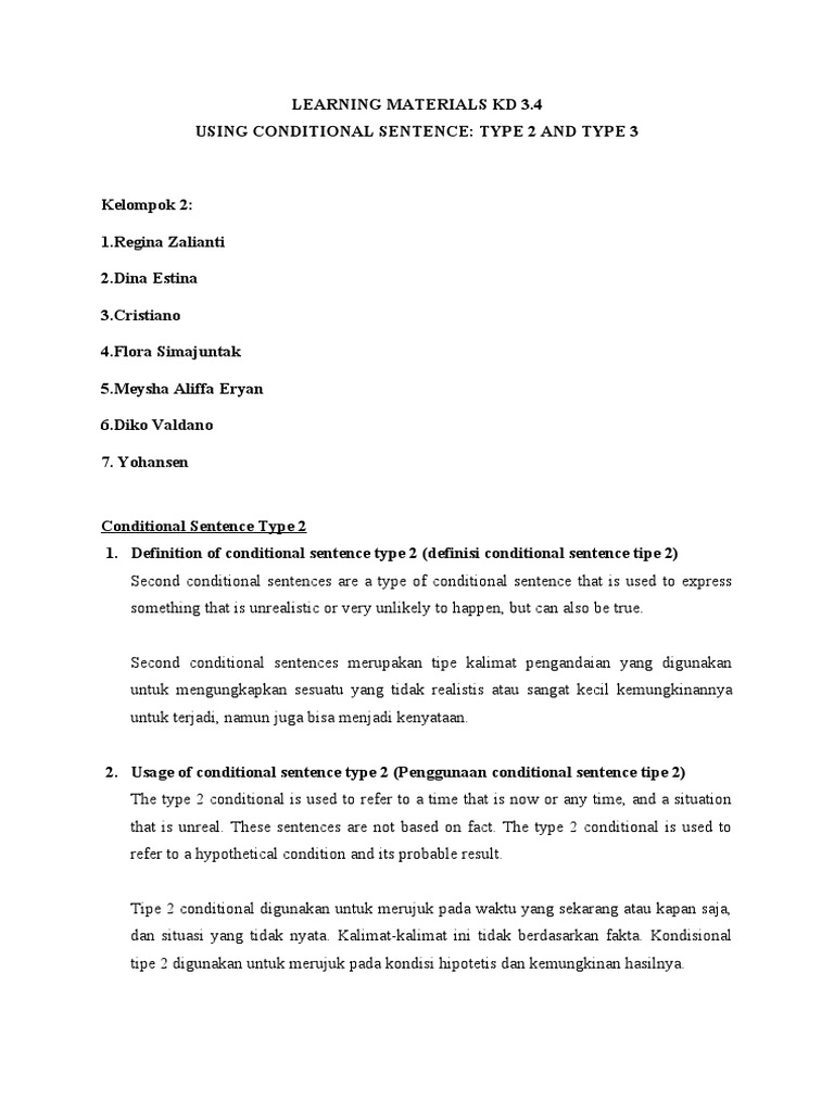 Conditional Sentence Type 2 | PDF | Verb | Grammatical Tense