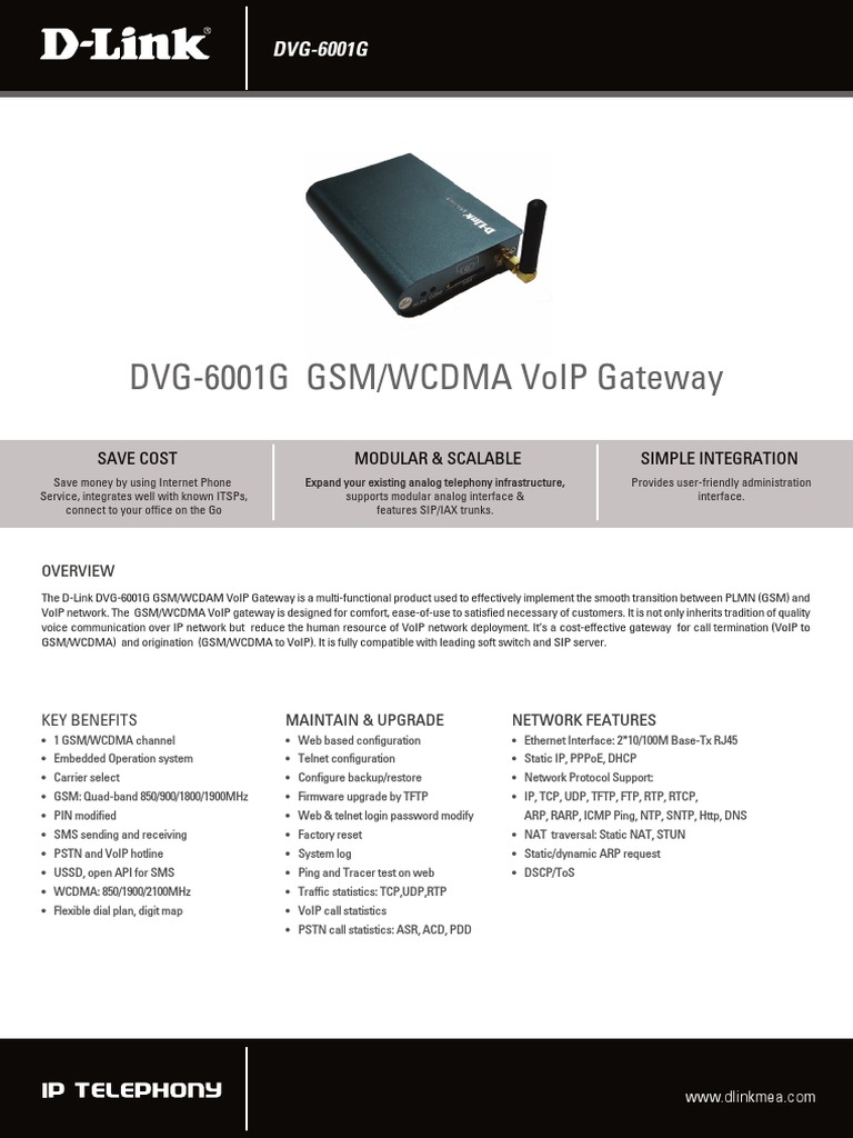 DVG 6001G | PDF | Voice Over Ip | Session Initiation Protocol