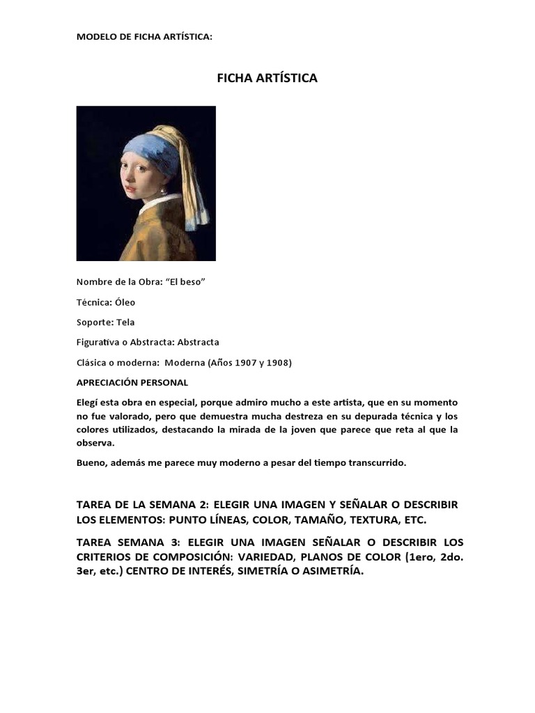 Modelo de Ficha Artística 1 | PDF