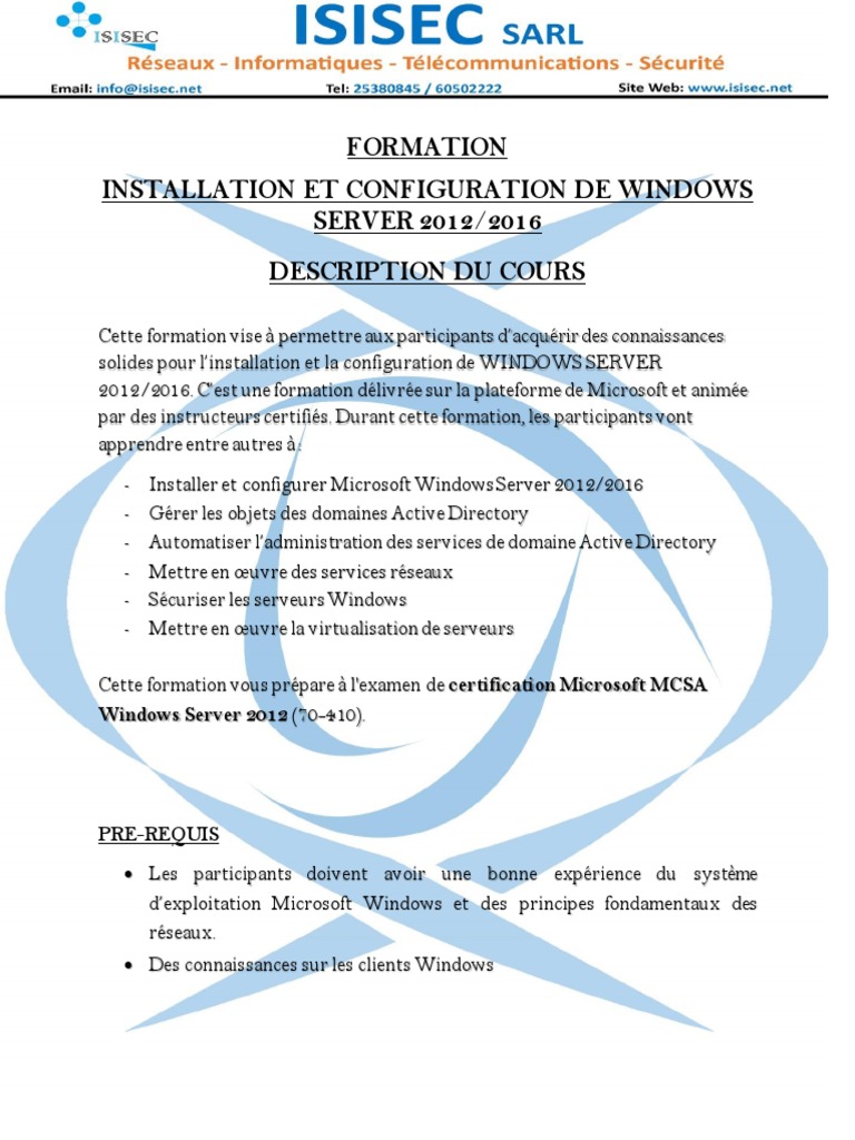 Installation Et Configuration de Windows Server 2012 - 2016 | PDF | Système de noms de domaines ...