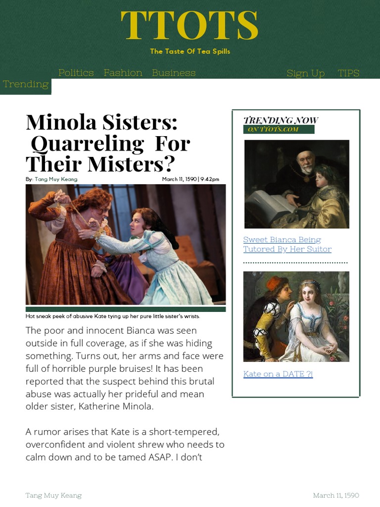 The Taming of The Shrew Magazine | PDF | The Taming Of The Shrew