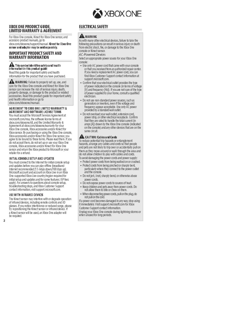 XBOX ONE PRODUCT GUIDE, - Microsoft Xbox One Manual | PDF | Xbox | Ac ...