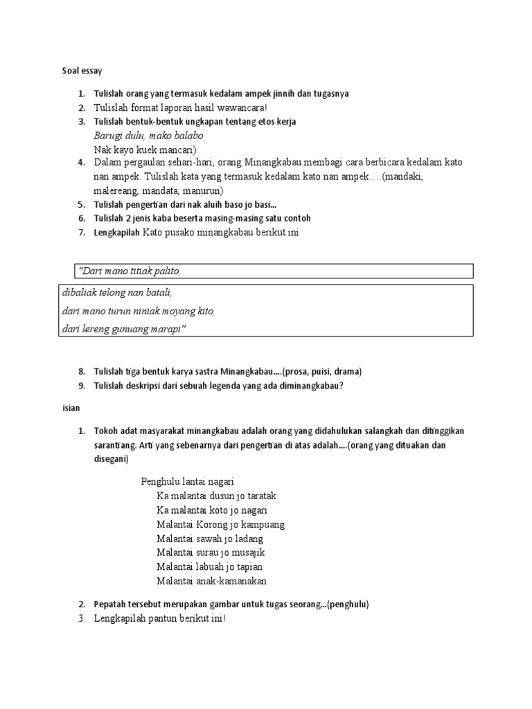 Soal Essay | PDF