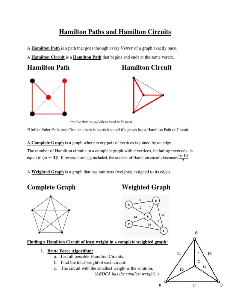 Hamilton Paths and Hamilton Circuits 1 | PDF | Vertex (Graph Theory ...