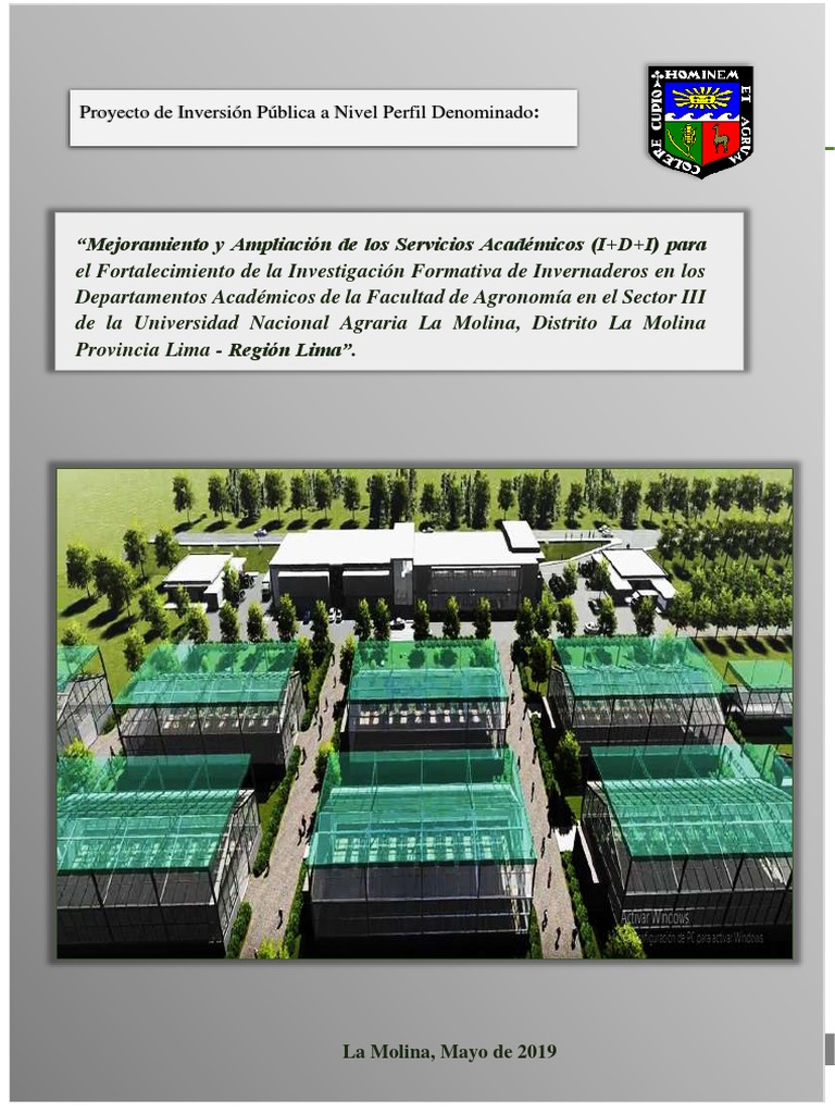 Pip Agraria Invernadero Universidad La Agararia La Molina | PDF ...