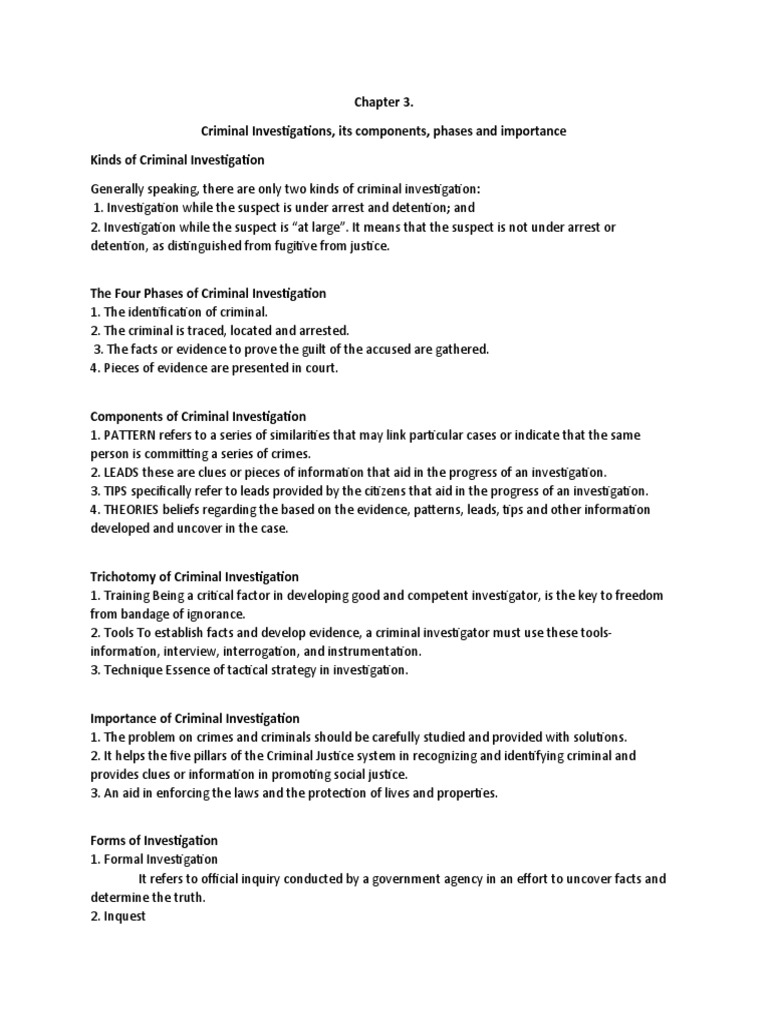 Criminal Investigation Phases | PDF | Crime Scene | Search Warrant