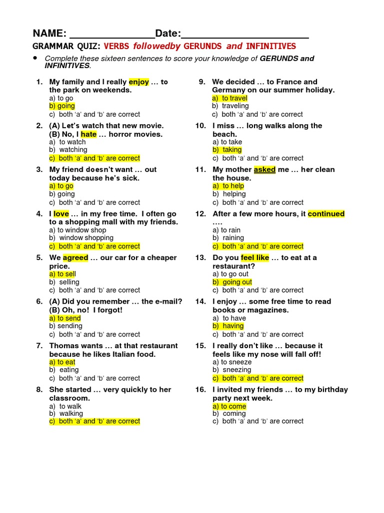 VERBS Followedby GERUNDS and INFINITIVES | PDF | Morphology | Semantic Units