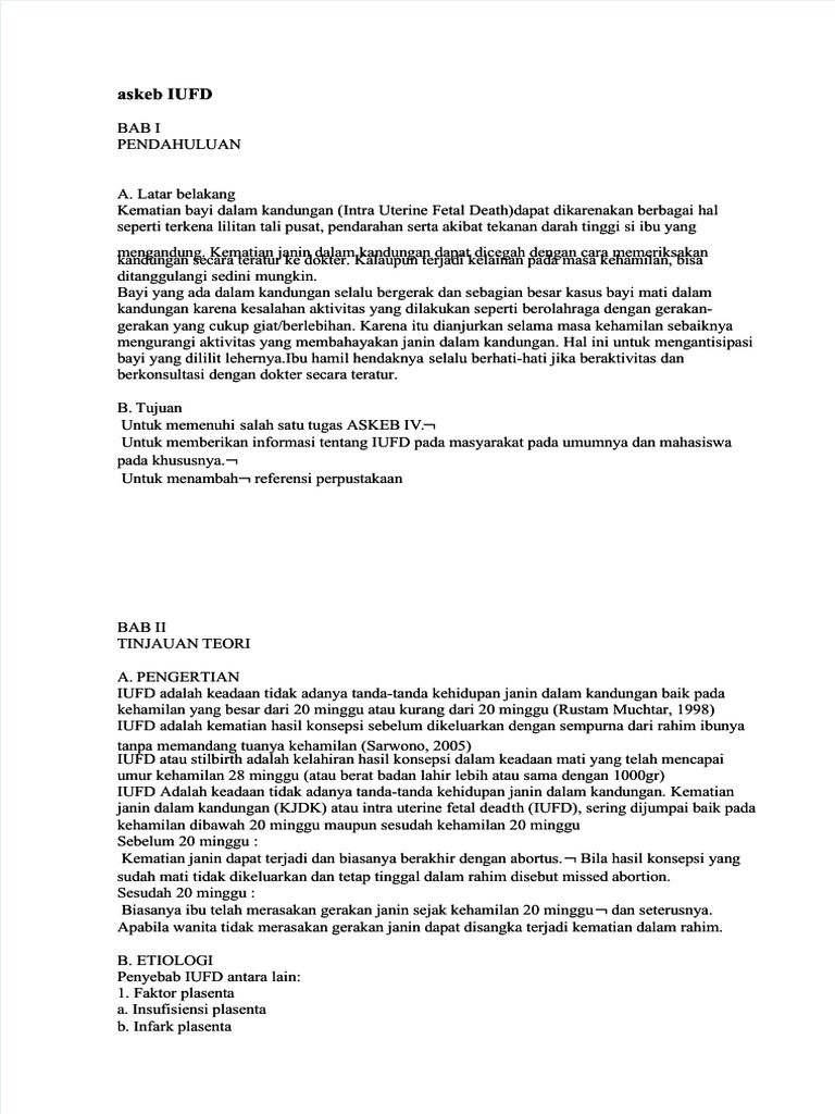 Kesehatan Bayi Dalam Kandungan: Penyebab dan Pencegahan Kematian Intra Uterine Fetal Death (IUFD ...