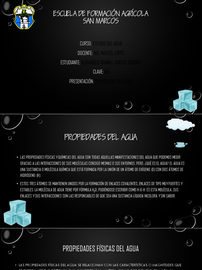 (Propiedades Del Agua) 80-Alexander Santos Godinez | PDF | Agua ...