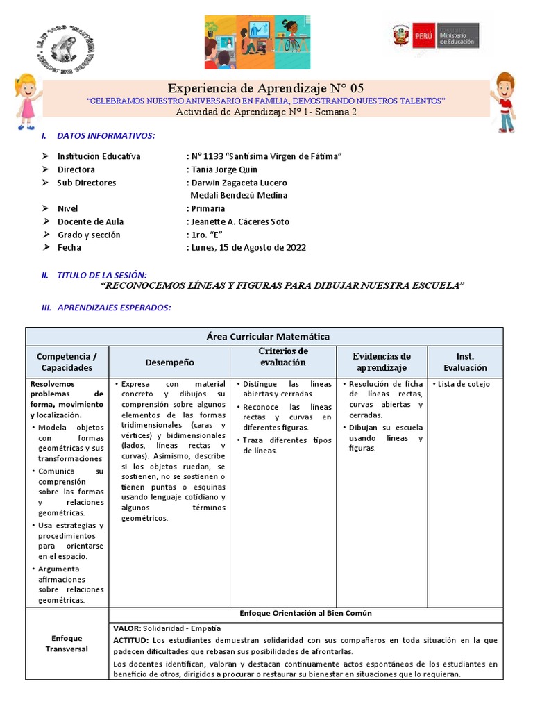 Actividad de Aprendizaje #01 EXP. 5 SEM. 2 | PDF | Geometría | Evaluación Actividad de Aprendizaje #01 EXP. 5 SEM. 2 | PDF | Geometría | Evaluación