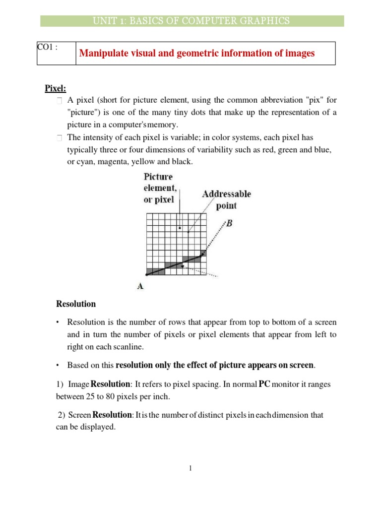 Unit 1 Basics of Computer Graphics - Final | PDF | Liquid Crystal ...