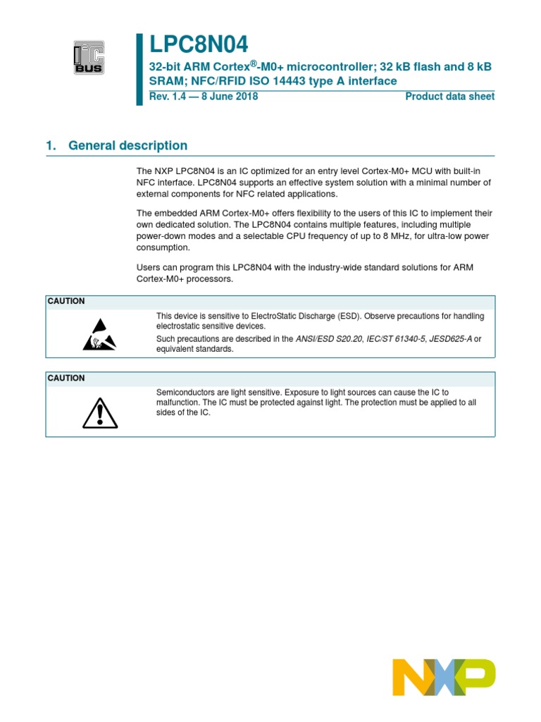 32 Bit Arm Cortex M0 Microcontroller Pdf Microcontroller Computer Science