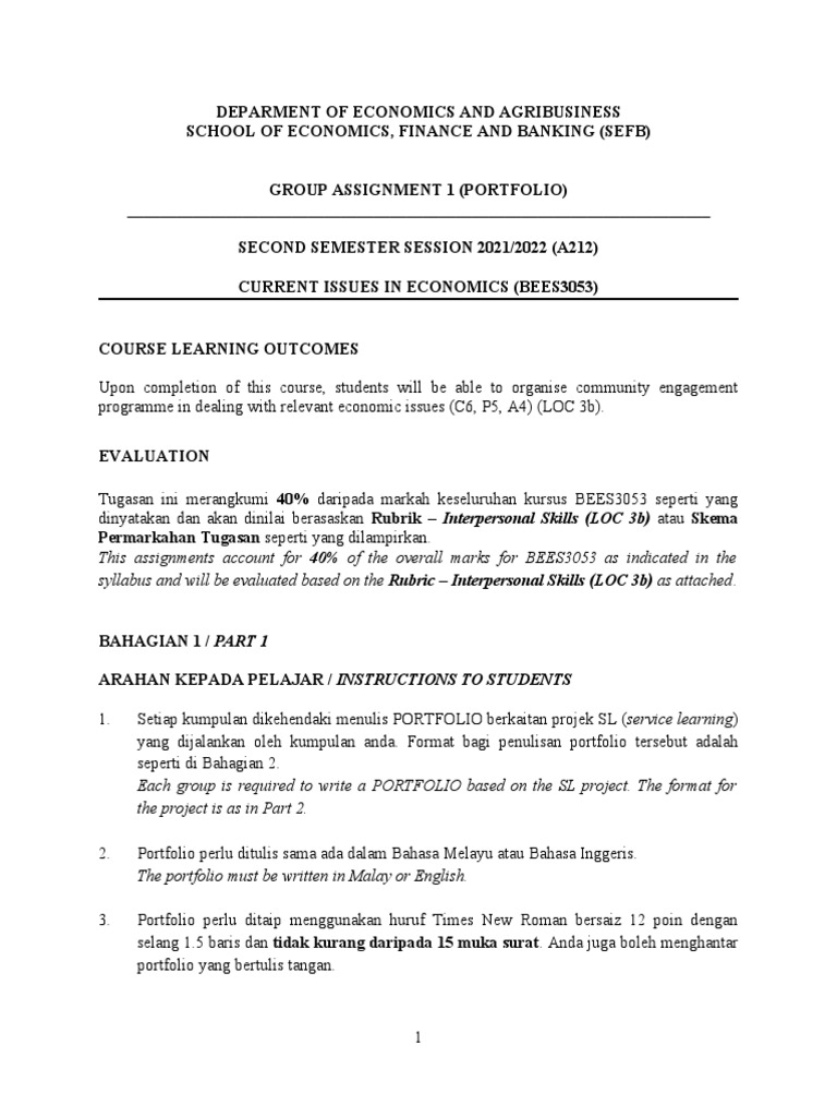 Assignment 1 (Group) - A212 (Portfolio) INSTRUCTION | PDF | Cognition | Learning