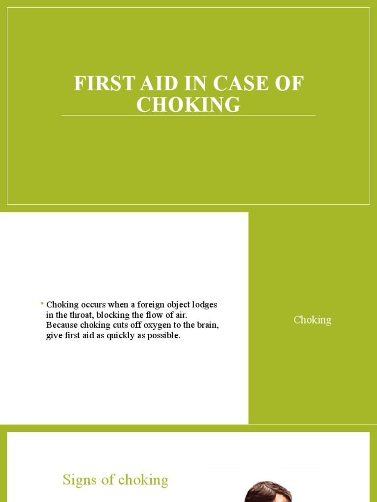First Aid in Case of Choking | PDF | Medical Treatments | Medical Emergencies