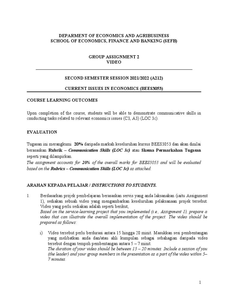 Assignment 2 (Group) - A212 (Video) INSTRUCTION | PDF | Teaching | Pedagogy