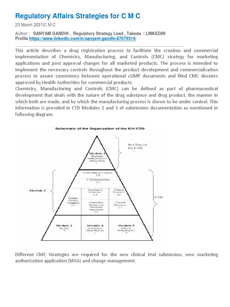 CMC Strategy for Pharma Experts | PDF | Clinical Trial | Health Care