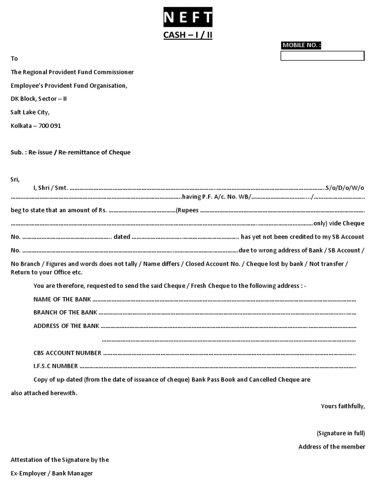 NEFT Form | PDF