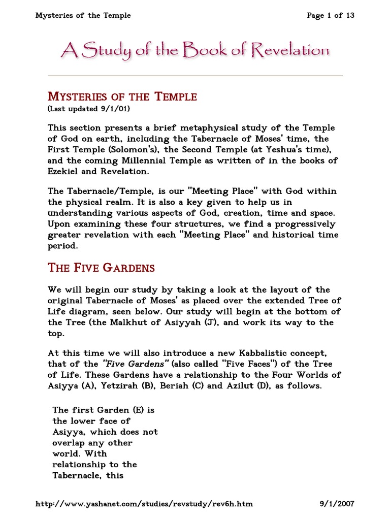 Metaphysical Insights on the Temple | PDF | Kabbalistic Words And ...