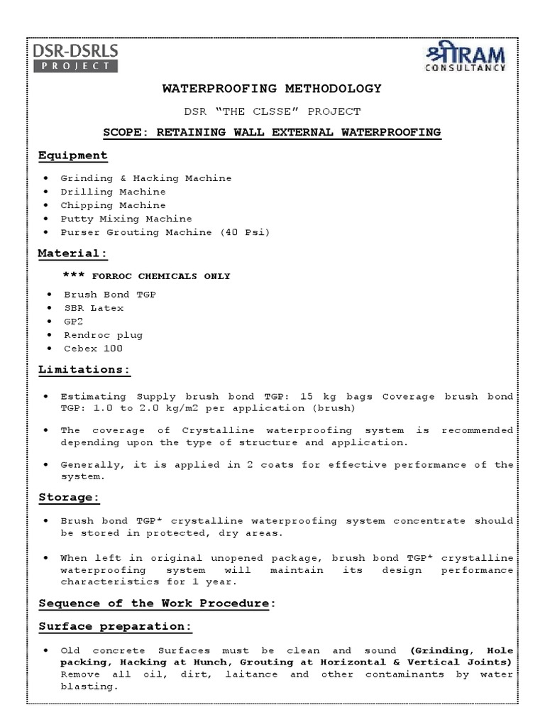 Retaining Wall Waterproofing Guide | PDF | Concrete | Water