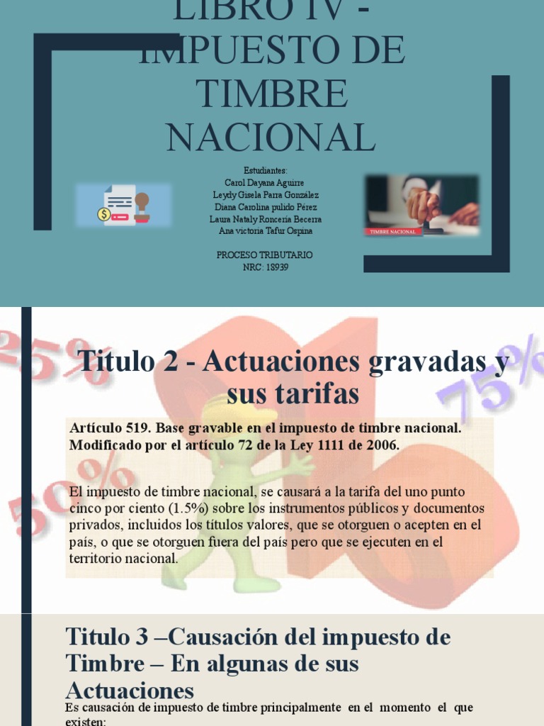 Libro 4 - Impuesto de Timbre Nacional | PDF
