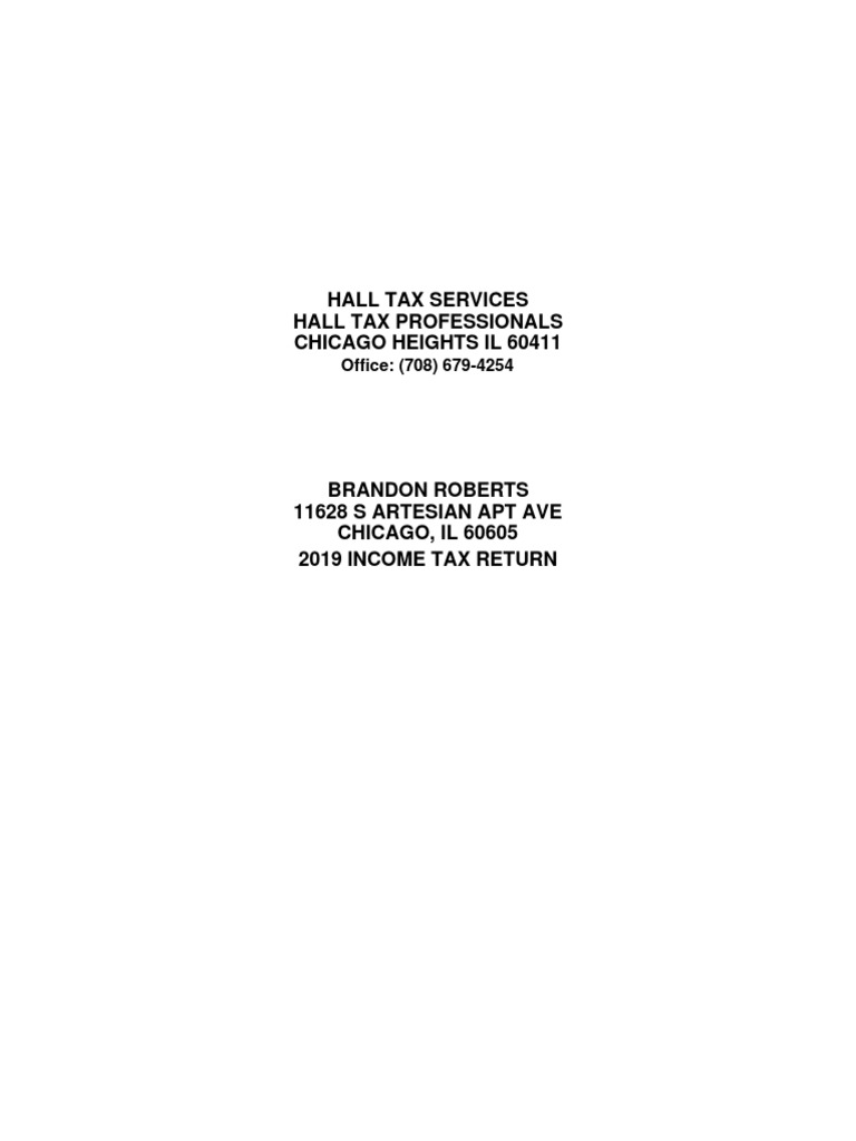 Hall Tax Services Hall Tax Professionals Chicago Heights Il 60411 ...