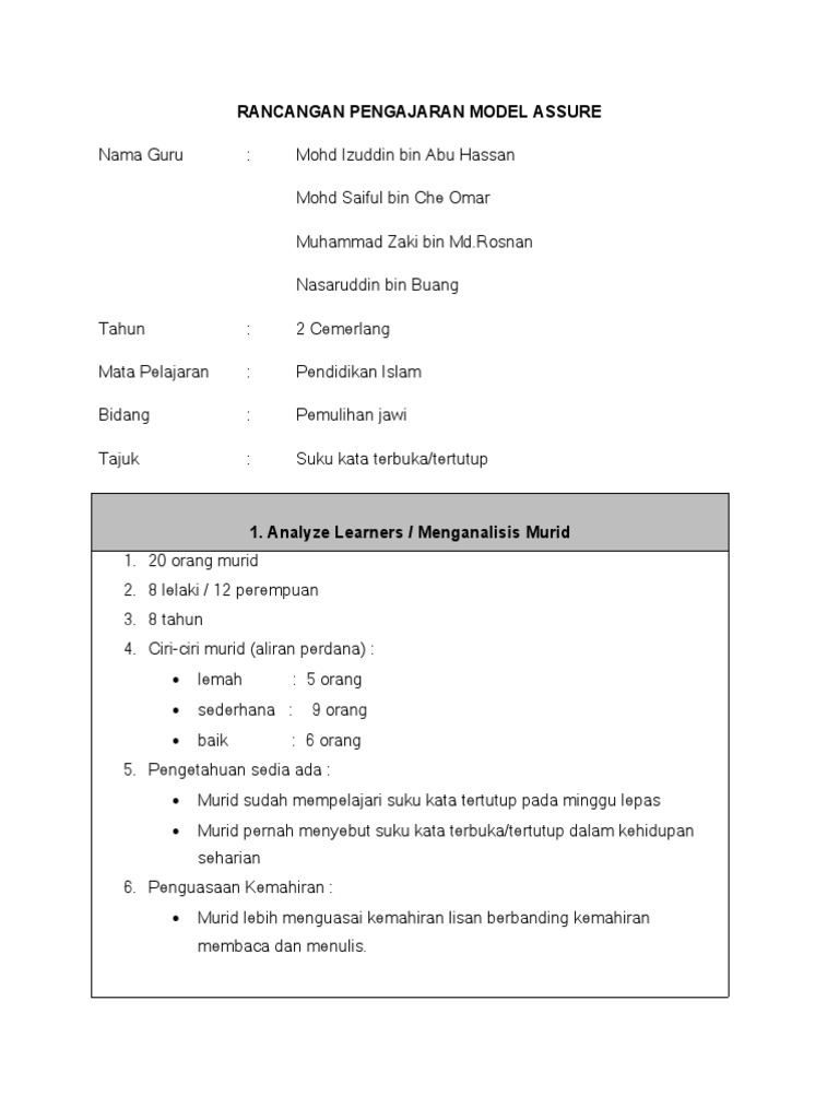 RPH Jawi Model Accure | PDF
