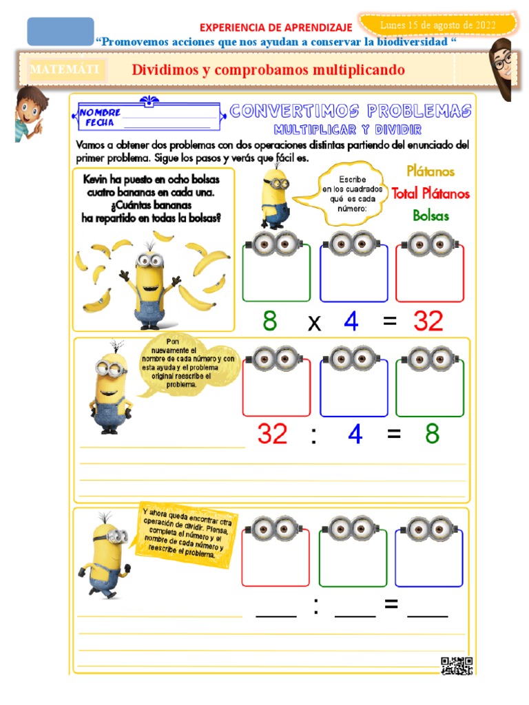 D1 A2 FICHA Dividimos y Comprobamos Multiplicando | PDF