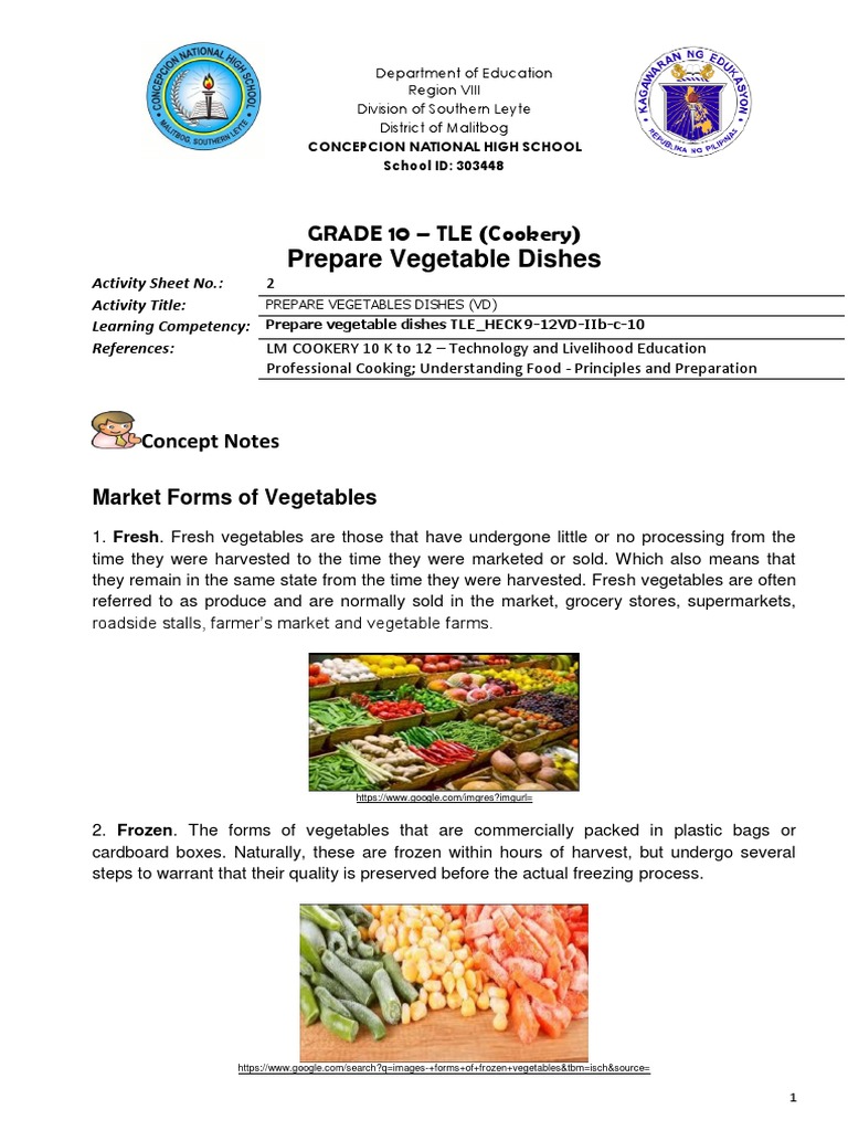 Prepare Vegetable Prepare 2 | PDF | Cooking | Vegetables