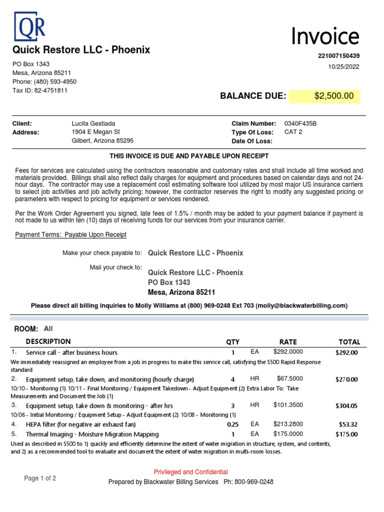 Client Invoice Lucita Gestiada 25oct202233 | PDF | Receipt | Invoice