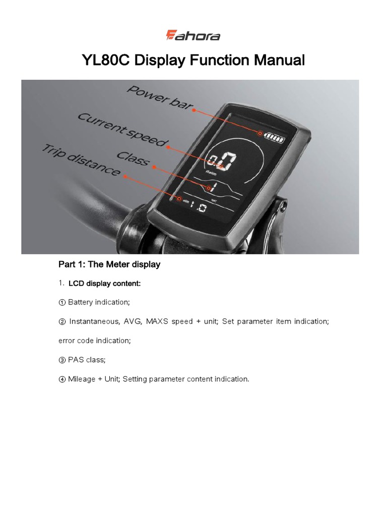 YL80C Display Insturction | PDF | Manufactured Goods | Electrical ...