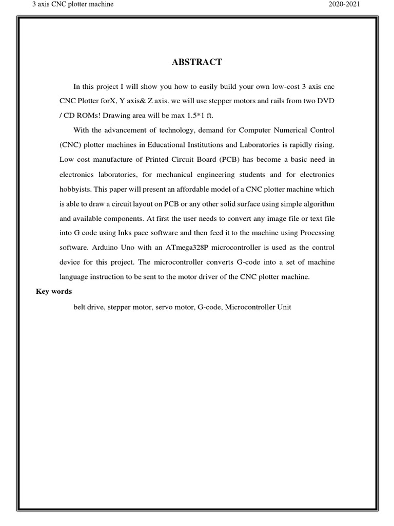 CNC Plotter Machine | PDF | Numerical Control | Arduino