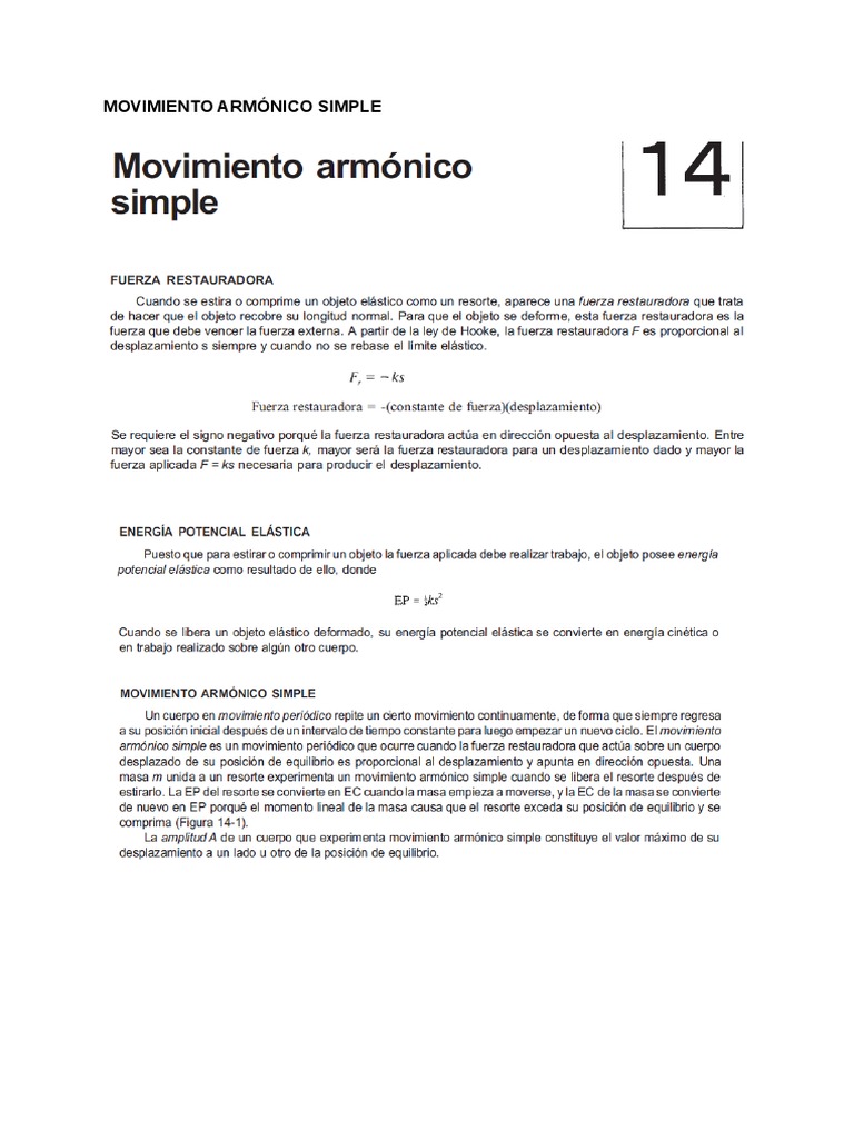 Ejercicios y Form - Movimiento Armónico Simple | PDF