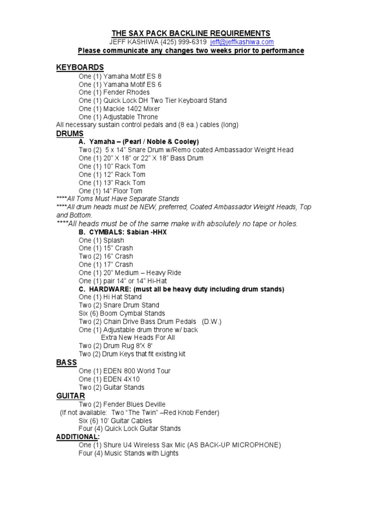 Sax Pack Tech Rider | PDF