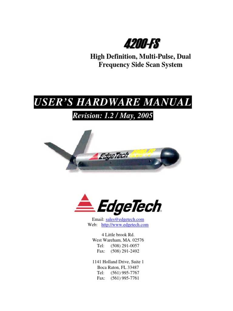 Edgetech - 4200FS HD MP DF Side Scan System Towfish User Manual Rev - 1 ...