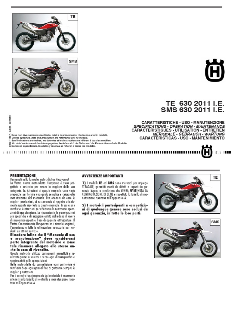 Manual 2011husqvarna SMR 630 | PDF
