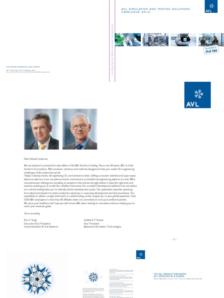 AVL ITS Product Catalogue 2013 | PDF | Plug In Hybrid | Simulation