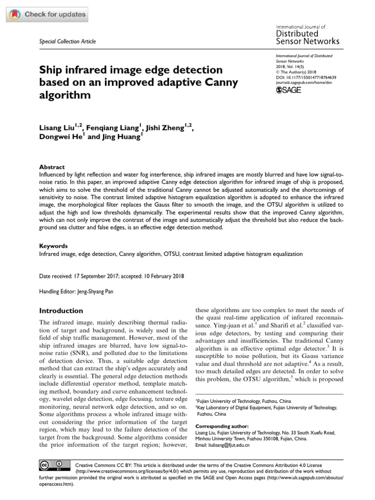 Ship Infrared Image Edge Detection Based On An Improved Adaptive Canny Algorithm Pdf Image