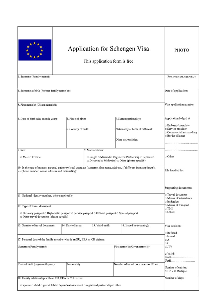 Spain Business Visa Form | PDF