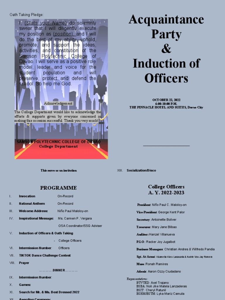 Acquaintance Program 22 | PDF | Cultural Conventions