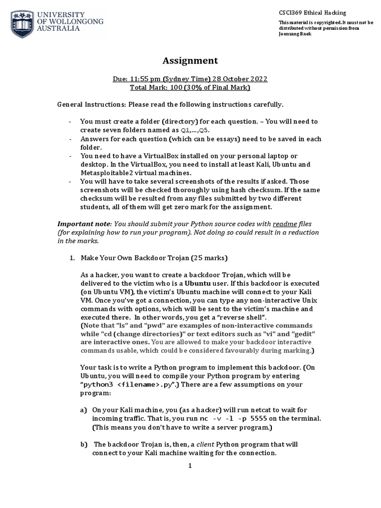 Assignment CSCI369 SPR 2022 WG | PDF | Directory (Computing) | World Wide Web