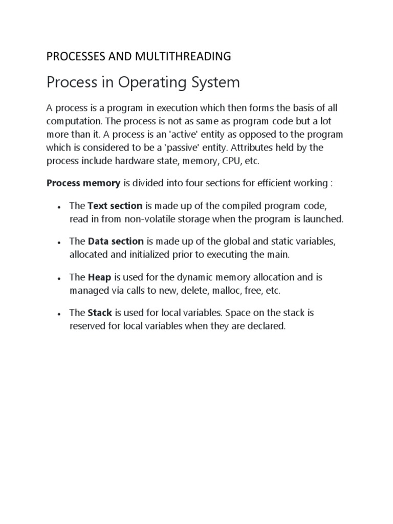 PROCESSES AND MULTITHREADING (Topic 4) - 398705564 | PDF | Process (Computing) | Scheduling ...