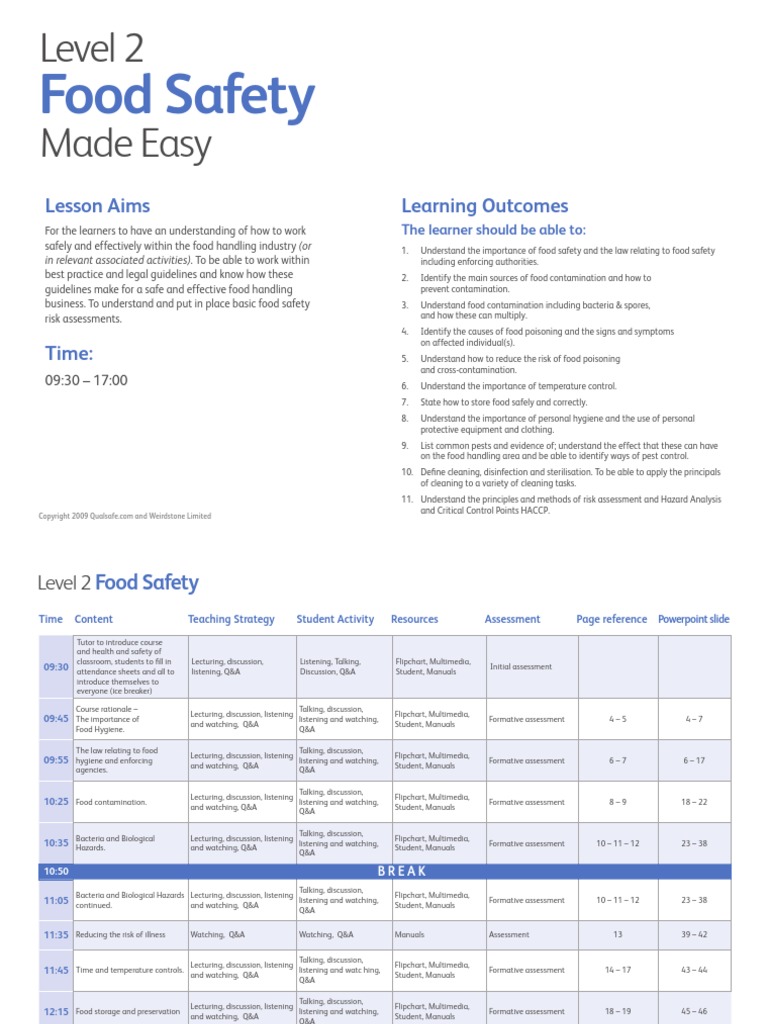 Food Safety Lesson Plan | PDF | Food Safety | Foods