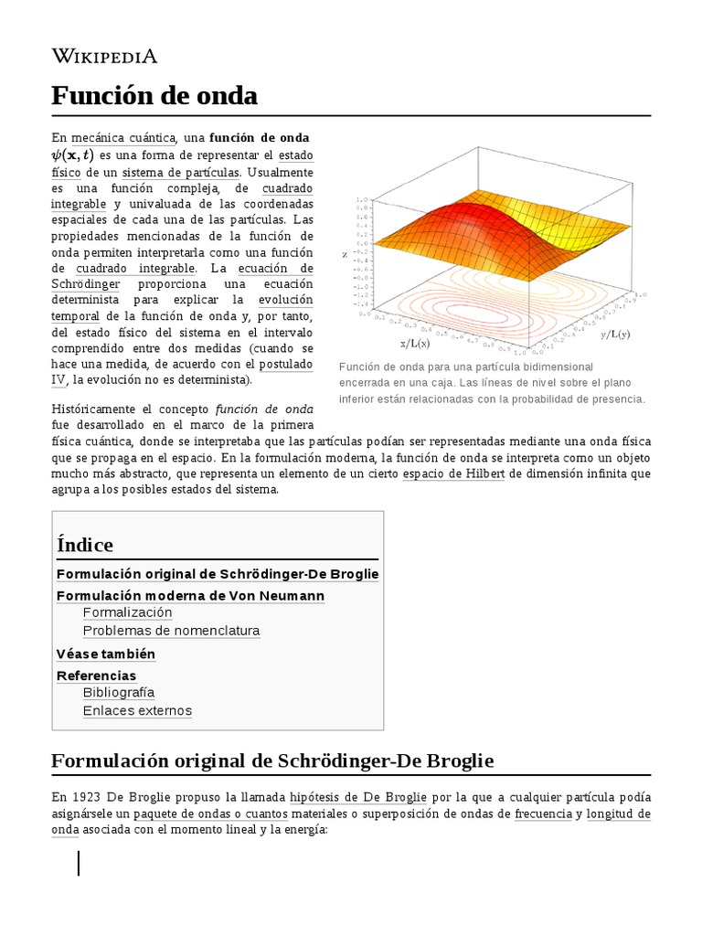 Función de Onda | PDF | Función de onda | Mecánica