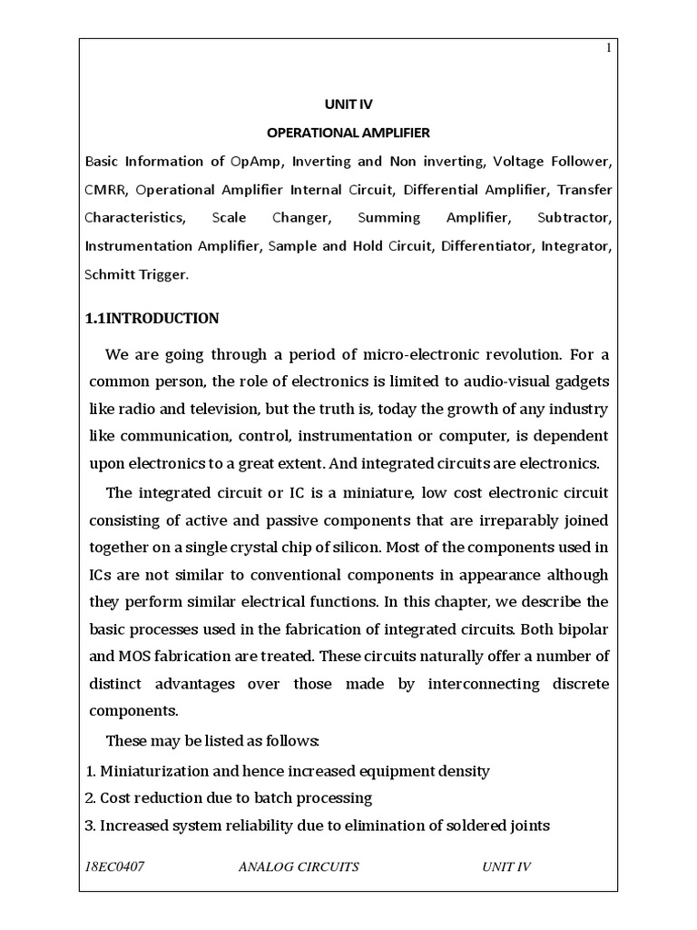 Op Amp | PDF | Operational Amplifier | Integrated Circuit