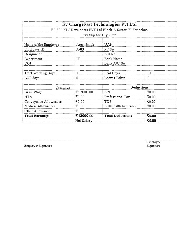 SIMPLE SALARY SLIP FORMAT IN WORD FREE DOWNLOAD MICROSOFT WORD ...