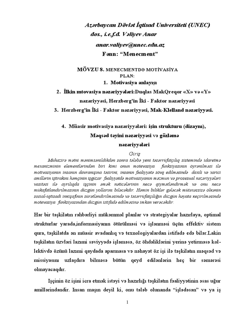 Menecment Mühazirə 8 | PDF