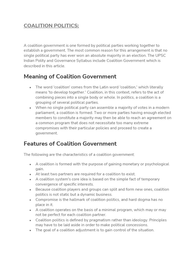 Coalition Politics Pdf Bharatiya Janata Party Political Events