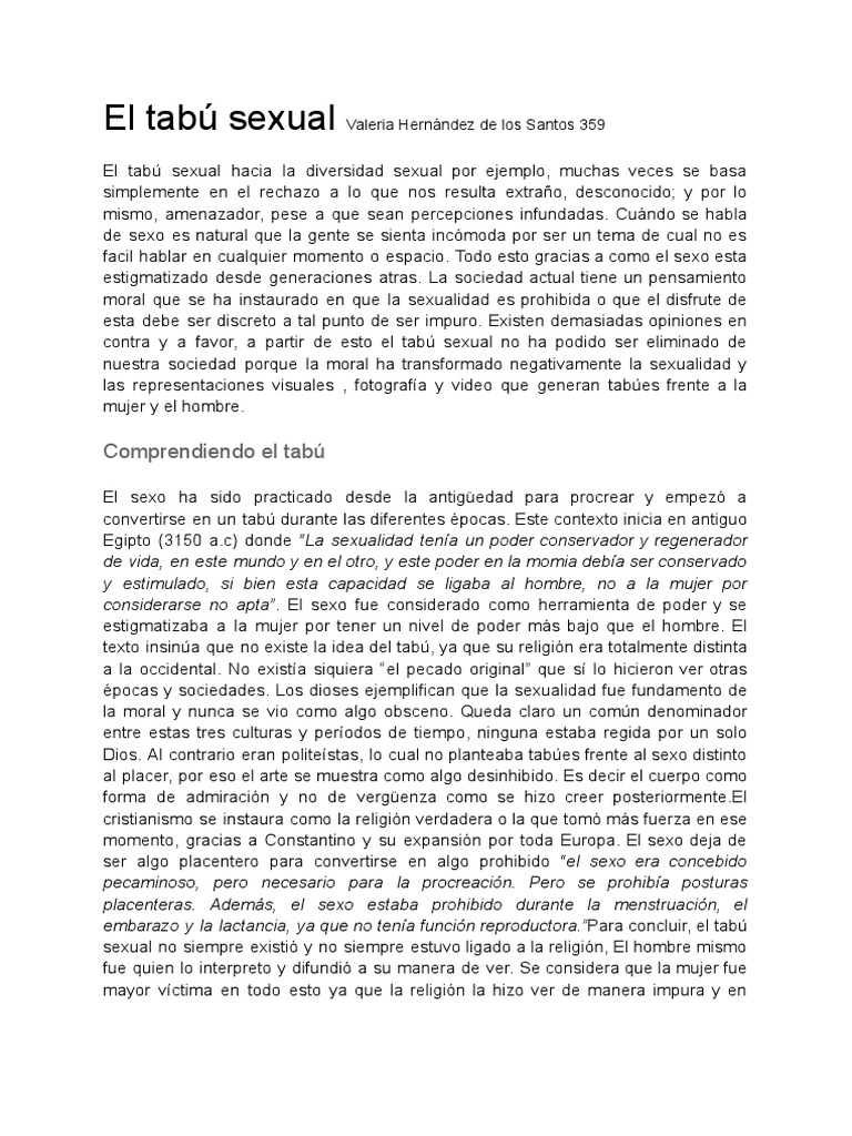 El Tabú Sexual | PDF | Moralidad | Tabú