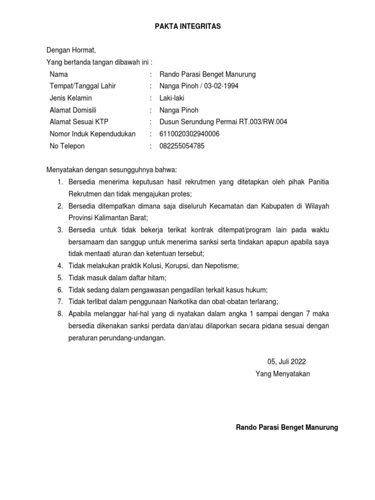 32 Rekrutmen TFL Sanitasi 2022 | PDF